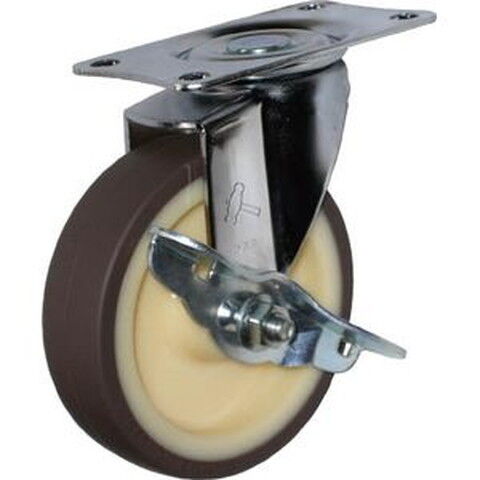 dショッピング |ハンマーキャスター Eシリーズ自在ブレーキ付ウレタンB車100mm プレート式キャスター（ナイロンホイールウレタン車） 415E-UB100-BAR01 【返品種別B ...