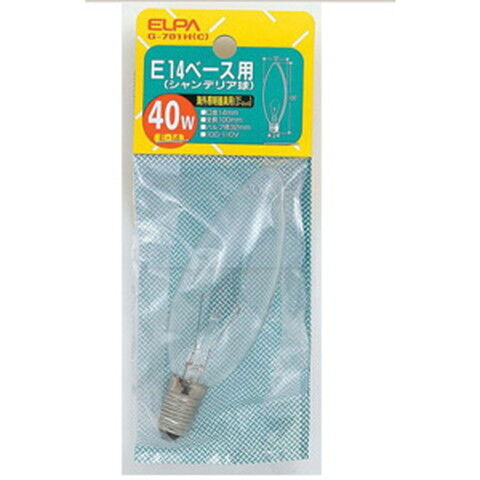 dショッピング |ELPA シャンデリア球 40W（クリア） ELPA G-701H-C 【返品種別A】 | カテゴリ：電球の販売できる商品 | Joshin ...