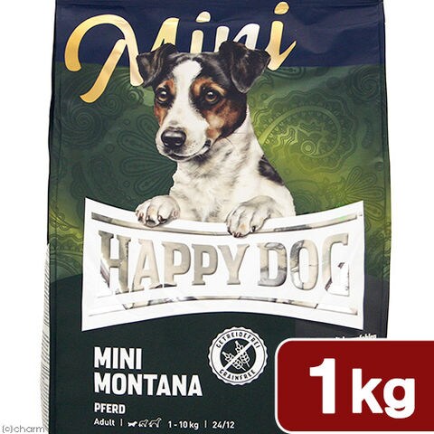 dショッピング |ドッグフード HAPPY DOG ミニ モンタナ（馬肉） 1kg 正規品 成犬～高齢犬用 グルテン・グレインフリー 関東当日 ...