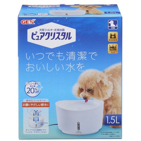 dショッピング |GEX ピュアクリスタル 1．5L犬用ホワイト 関東当日便 | カテゴリ：食器類・給水機の販売できる商品 | チャーム (023258791)|ドコモの通販サイト