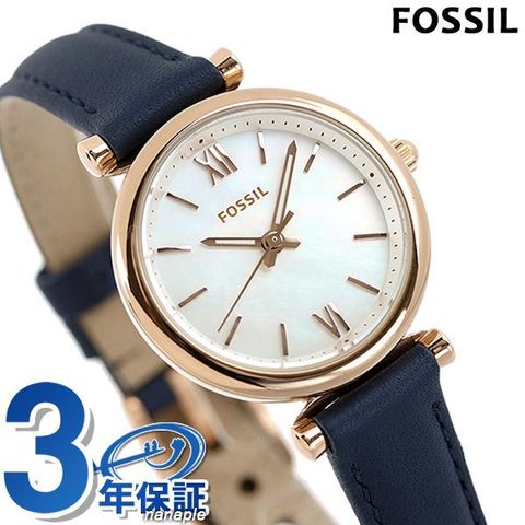 dショッピング |フォッシル 時計 カーリー ミニ 28mm レディース 腕時計 ES4502 FOSSIL ホワイトシェル×ネイビー ...