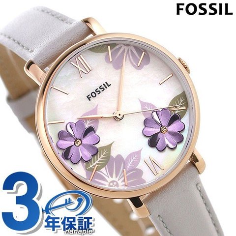 dショッピング |フォッシル 腕時計 ジャクリーン 36mm 花柄 レディース 時計 ES4672 FOSSIL ホワイトシェル×グレー ...