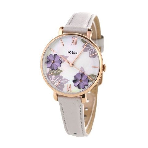 dショッピング |フォッシル 腕時計 ジャクリーン 36mm 花柄 レディース 時計 ES4672 FOSSIL ホワイトシェル×グレー ...