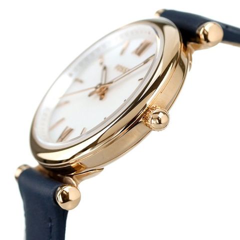 dショッピング |フォッシル 時計 カーリー ミニ 28mm レディース 腕時計 ES4502 FOSSIL ホワイトシェル×ネイビー ...