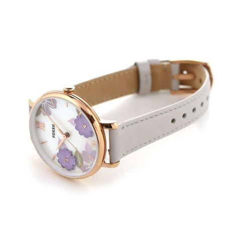 dショッピング |フォッシル 腕時計 ジャクリーン 36mm 花柄 レディース 時計 ES4672 FOSSIL ホワイトシェル×グレー ...