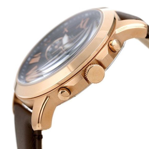 dショッピング |フォッシル 腕時計 メンズ クロノグラフ 革ベルト 46mm ブラック×ダークブラウン FS5068IE FOSSIL ...