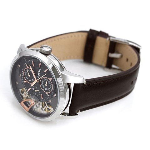 dショッピング |フォッシル 腕時計 メンズ 自動巻き タウンズマン ME1163 ブラック×ダークブラウン FOSSIL 時計 新品 ...