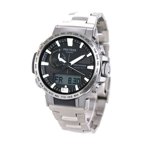 dショッピング |カシオ プロトレック 電波ソーラー 気圧 高度 PRW-60 アナデジ メンズ 腕時計 PRW-60T-7AER PRO ...