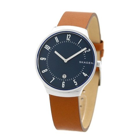 dショッピング |スカーゲン 腕時計 メンズ グレーネン 38mm カレンダー 革ベルト SKW6457 ネイビー×ブラウン SKAGEN ...