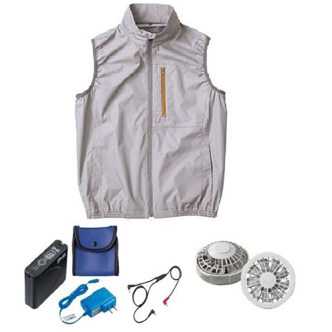 KU92030 空調服 R 綿・ポリ混紡 横ファン FAN2300B・CBB500ロング