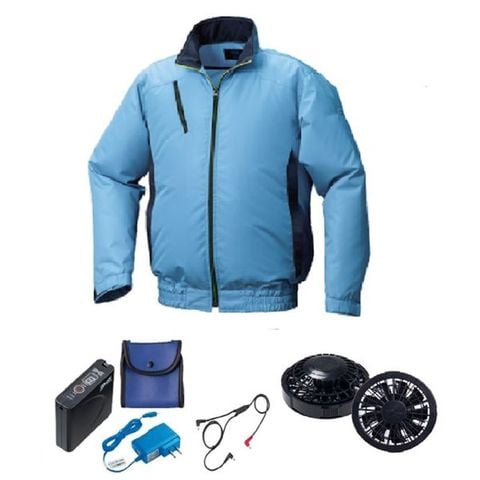 KU92100 空調服 R 綿・ポリ混紡 フルハーネス仕様 服のみ ライトブルー