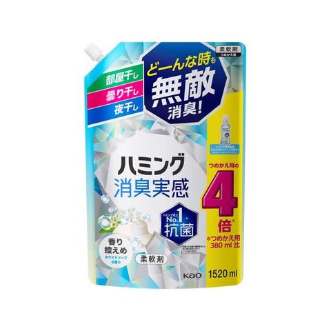 dショッピング |KAO ハミング 消臭実感 ホワイトソープの香り 詰替スパウト 1．52L | カテゴリ：柔軟剤の販売できる商品 | ココデカウ (073D3875M)|ドコモの通販サイト