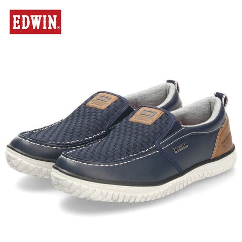 dショッピング |EDWIN エドウィン メンズ スニーカー スリッポン EDW-7748 ネイビー ブラック カジュアルシューズ 幅広 ワイド ゆったり 軽量 防滑 靴 25.0cm ...