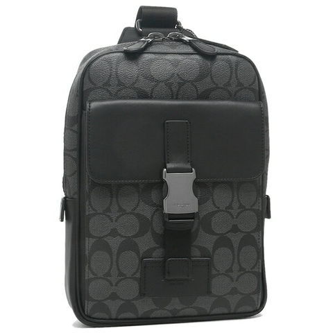 dショッピング |コーチ アウトレット ボディバッグ シグネチャー グレー ブラック メンズ COACH C2711 QBMI5 ...