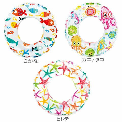 dショッピング |浮き輪 大人 51cm うきわ intex インテックス LIVELY PRINT SWIM RING 59230 子供 ...