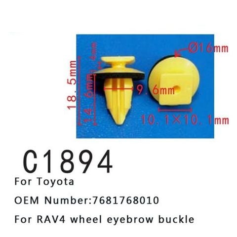 dショッピング |ポジショニング バックル ピン RAV4 ホイール アイブロー バックル 適用: トヨタ 7681768010 20ピース ...