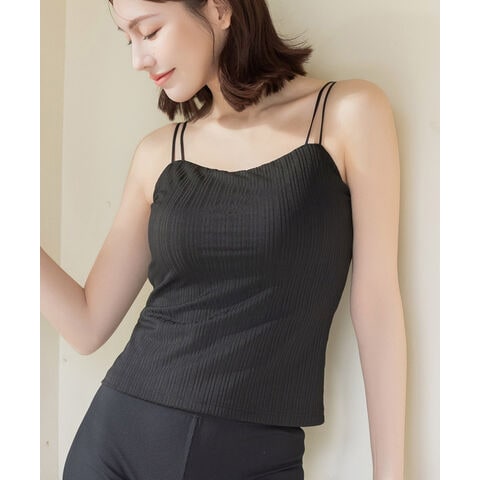 dショッピング |リブツインストラップモーニングルーティンブラトップ【tu-hacci】 65M ブラック | カテゴリ：ブラトップの販売できる商品 | tu-hacci（ツーハッチ ...