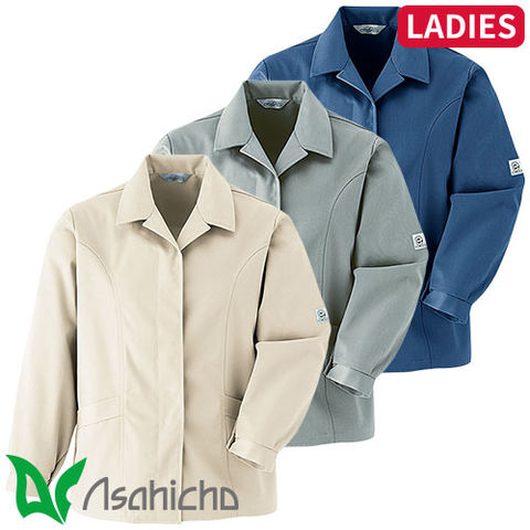 dショッピング |作業服 レディススモック 比翼ボタン式 Asahicho 旭蝶繊維 E302 作業着 ジャンパー ジャケット 制電 帯電防止作業服 エコマーク付 レディース 女性 通年 秋冬 ...